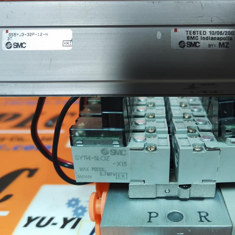 SMC SS5YJ3-32P-12-N W/ SY114-5LOZ SOLENOID VALVE MANIFOLD - PLC DCS SERVO Control MOTOR POWER ...